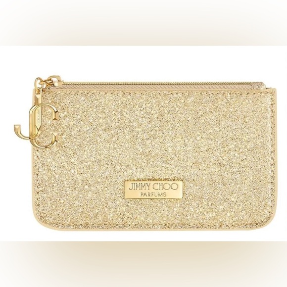Jimmy Choo | Bags | Jimmy Choo Exclusive Gold Glitter Minipouch Credit ...